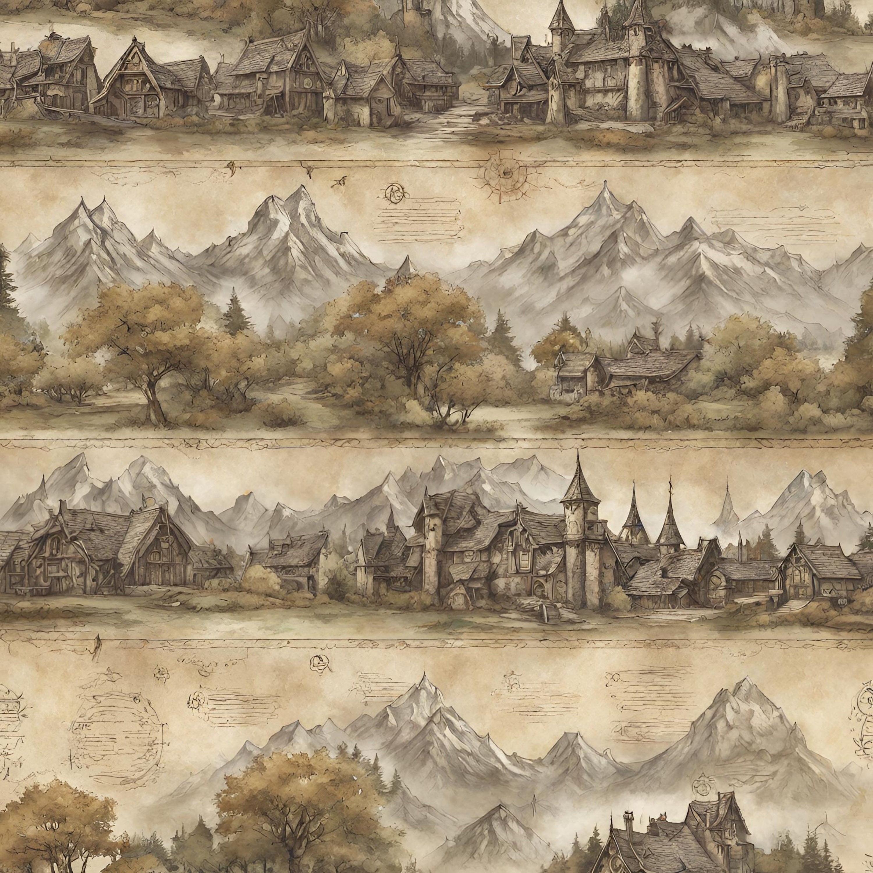 Digital Print of Skyrim Bundle Tamriel Landscapes & Scenery Patterns ...