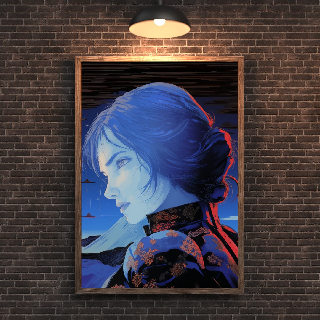 Digital Master Chief and Cortana Poster Print Japanese Ukiyo-e Style ...