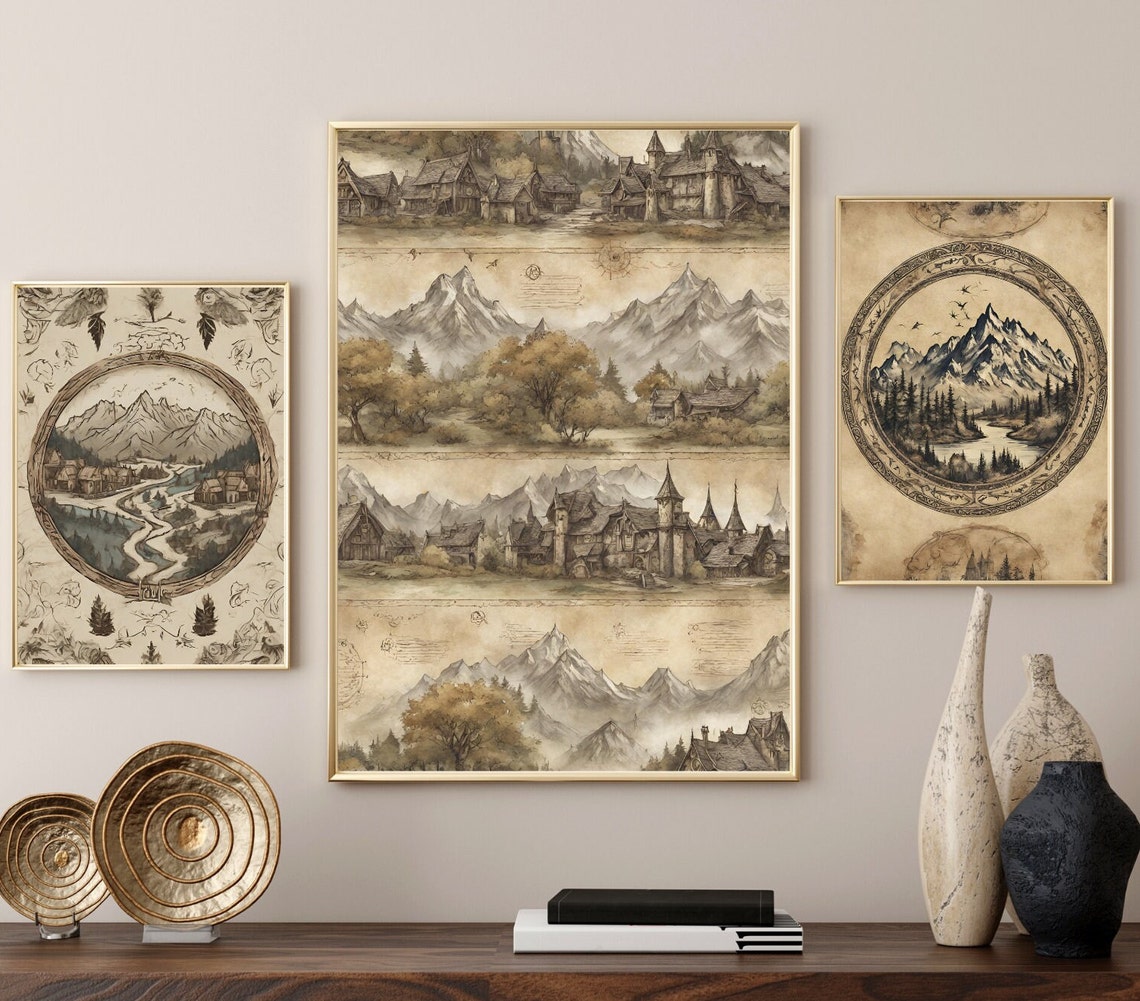 Digital Print of Skyrim Bundle Tamriel Landscapes & Scenery Patterns ...