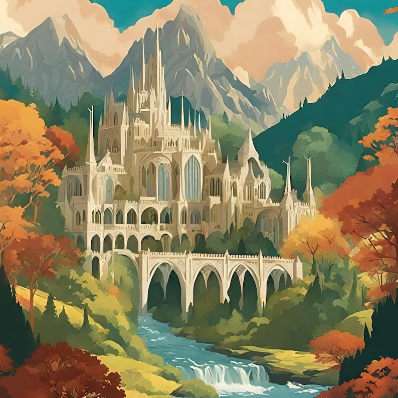 Digitaldruck Bundle Herr der Ringe Bruchtal & Mittelerde im Abstrakten ...