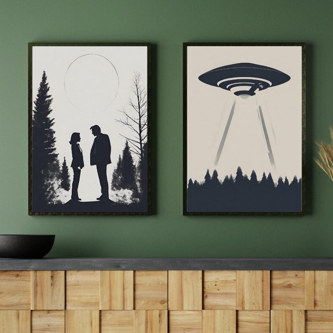 Akte X im Set Digitaldruck Xfiles Poster Combo mit Mulder & Scully im Silhouette Poster Art ...