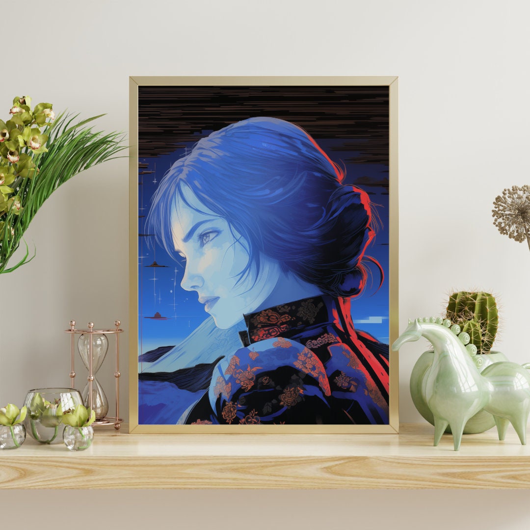 Digital Master Chief and Cortana Poster Print Japanese Ukiyo-e Style ...