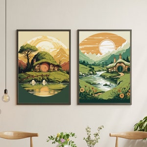 Digital Print Set of Lord of the Rings Hobbiton Shire Posters LOTR ...