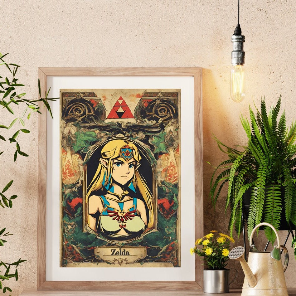 Digital Print of Princess Zelda Poster the Legend of Zelda Scroll Art ...