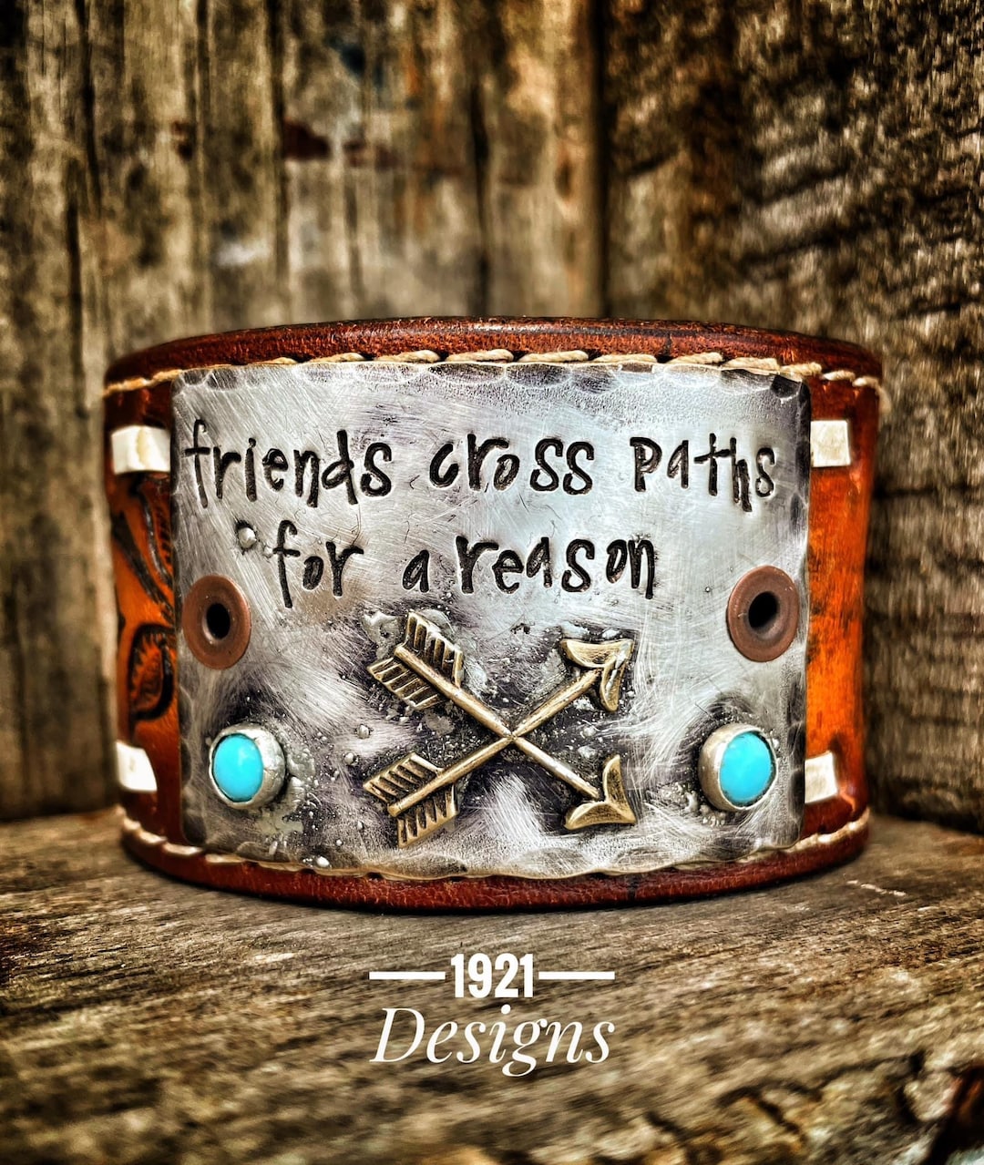 Friends Cross Paths for a Reason - Hand Stamped - Belt Bracelet - Etsy