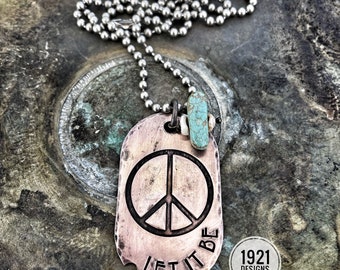 Peace Sign Dog Tag - Etsy
