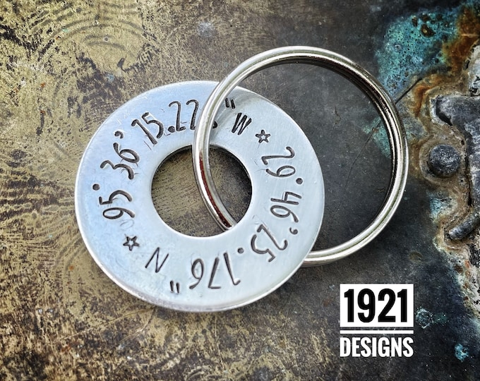 Personalized Key Ring - Heavy Duty Washer - Hand Stamped Jewelry - Etsy