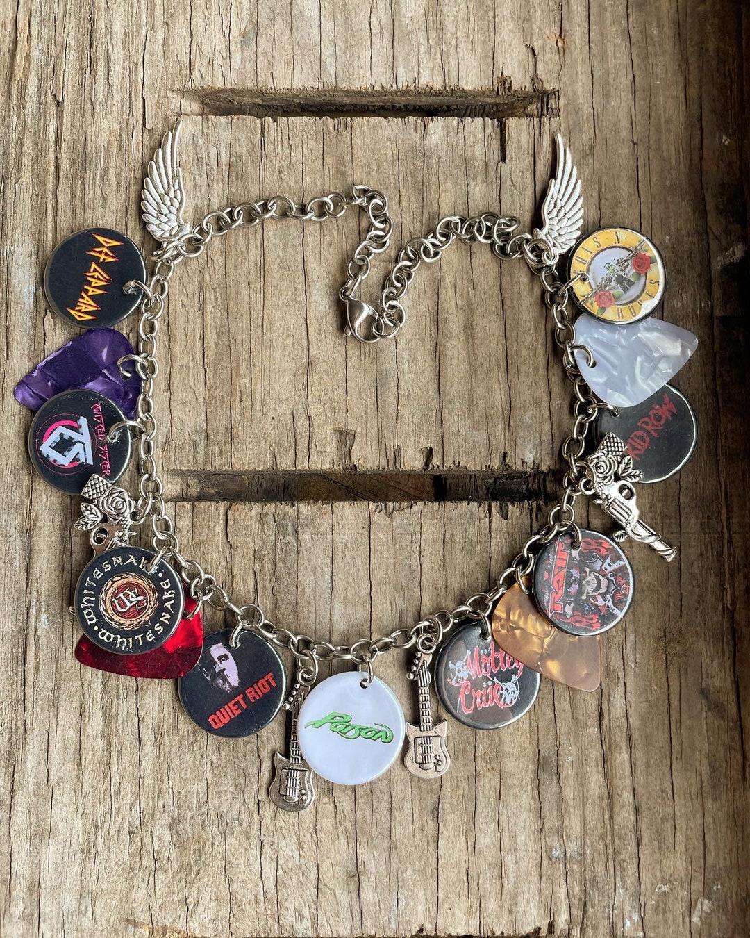 Hair Band Rock and Roll Pin Necklace - Etsy