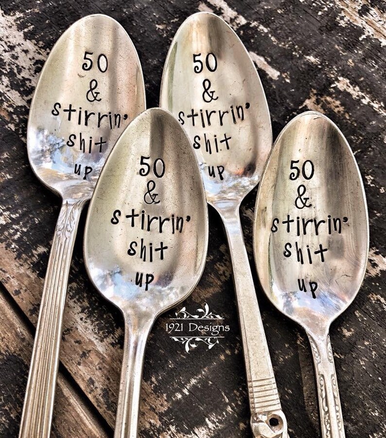 Hand Stamped Flatware - Turning 50 Years Old - Etsy
