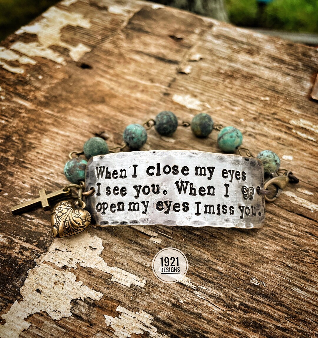 When I Close My Eyes…. - Hand Made - Hand Stamped Bracelet - Etsy