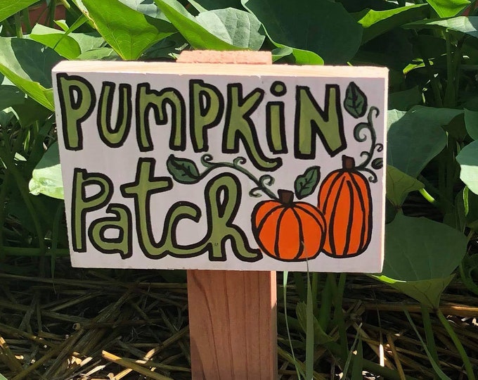Pumpkin Patch Garden Sign Wood Garden Stake Sign Vegetable - Etsy