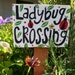 Garden Ladybug Sign, Ladybug Crossing Wooden Sign,rustic Flower ...