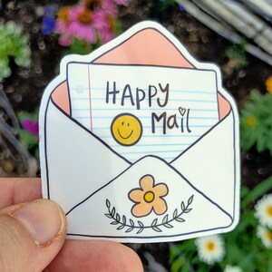 Happy Mail Sticker Die Cut Letter Sticker Laptop Hydroflask | Etsy