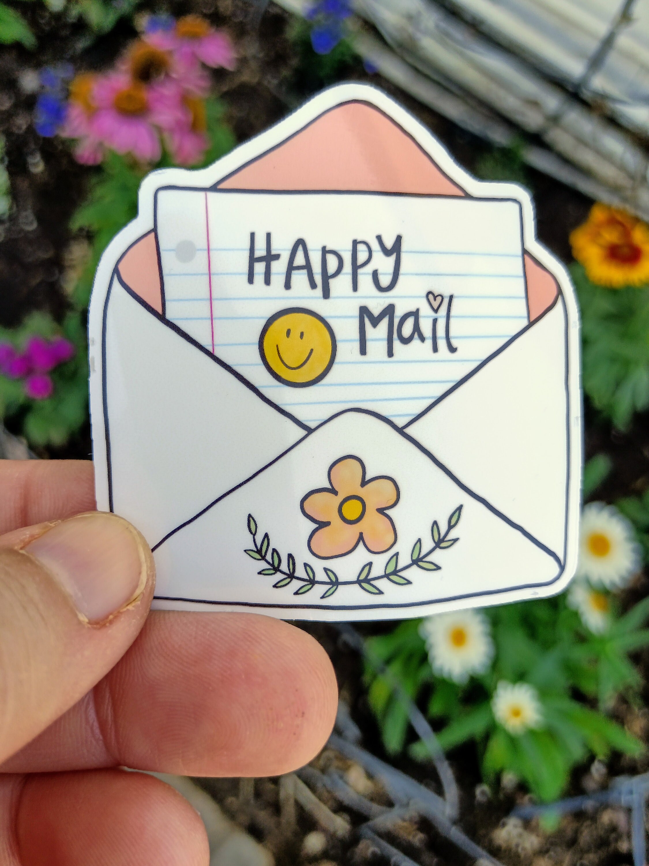 Happy Mail Sticker Die Cut Letter Sticker Laptop Hydroflask | Etsy