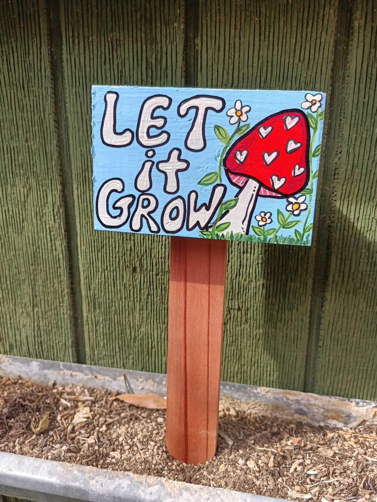Let It Grow Mushroom Garden Sign Gardening Decor Mushroom - Etsy