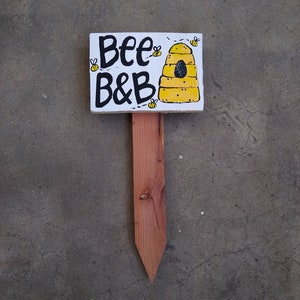 Bee B & B Garden Sign, Save the Bees Wooden Sign, Bee Sign, Honeybee ...
