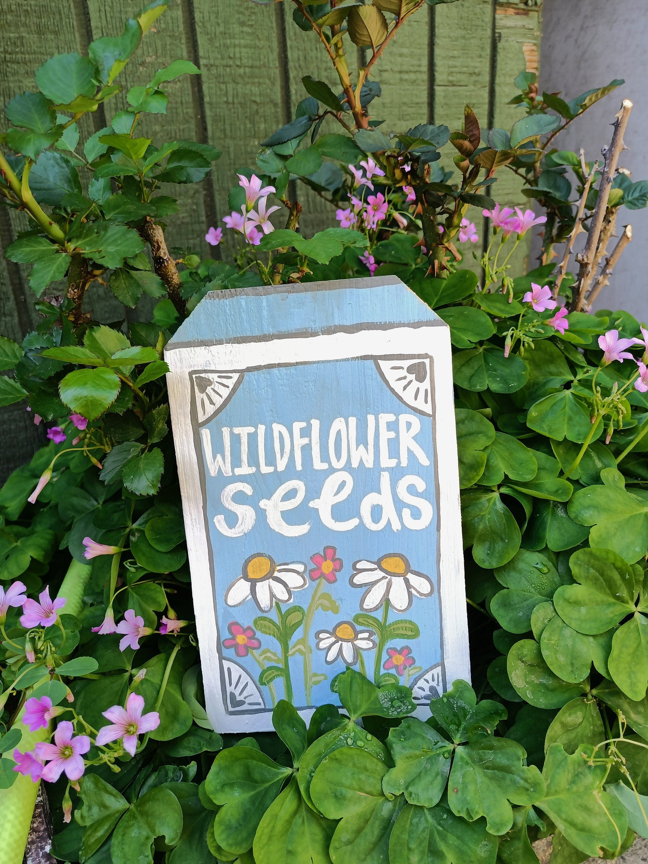 Wildflower Wood Sign Flower Seed Hand Painted Wooden Sign - Etsy UK