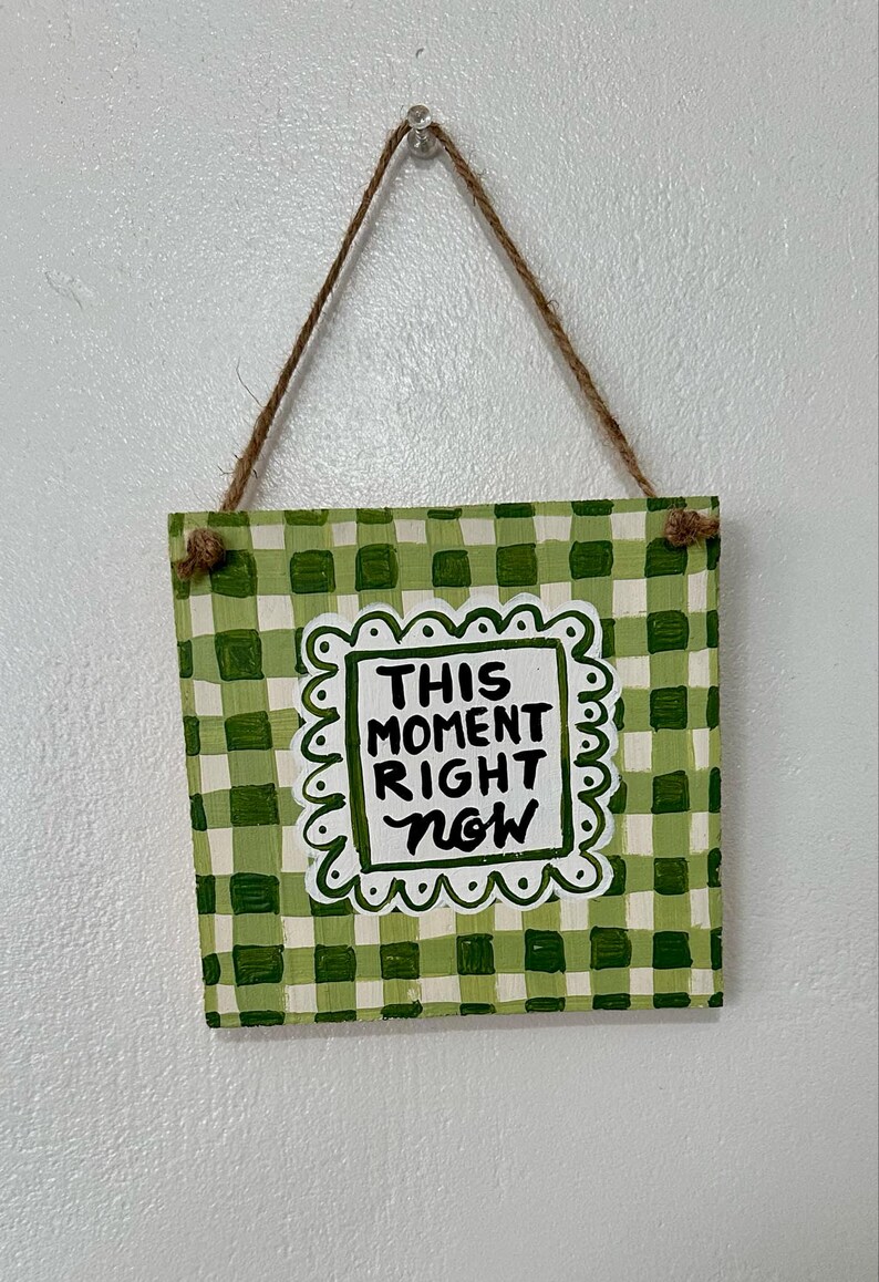 Gingham Wood Sign: 