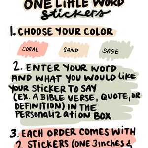 Custom One Little Word Stickers, Waterproof Word of the Year Vinyl ...