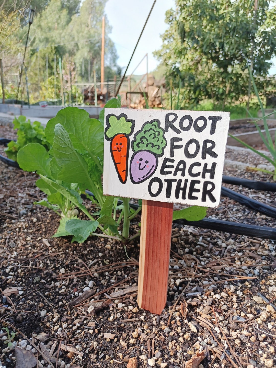 Hand Painted Garden Sign: Root for Each Other, Reclaimed Wood Decor - Etsy