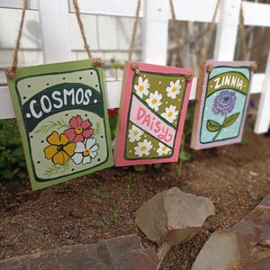 Spring Seed Packet Wood Sign Zinnia Flower Garden Wooden Sign Spring ...
