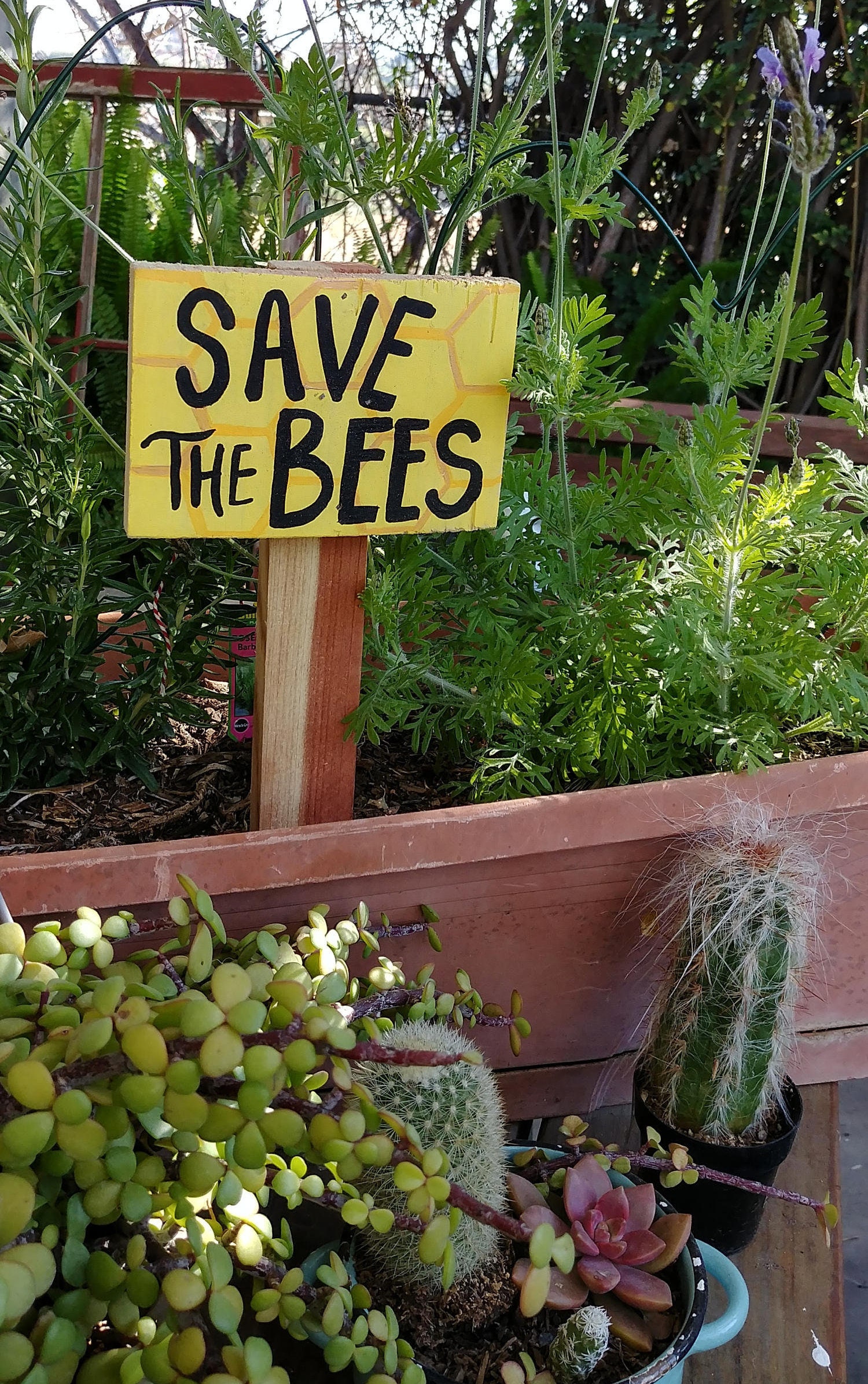 Save the Bees Garden Sign Bee Sign Honeybee Pollinator Art | Etsy