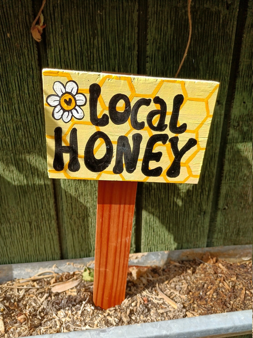 Apiary Sign, Local Honey Garden Stake Sign, Bee Keeper Wood Sign, Honey ...