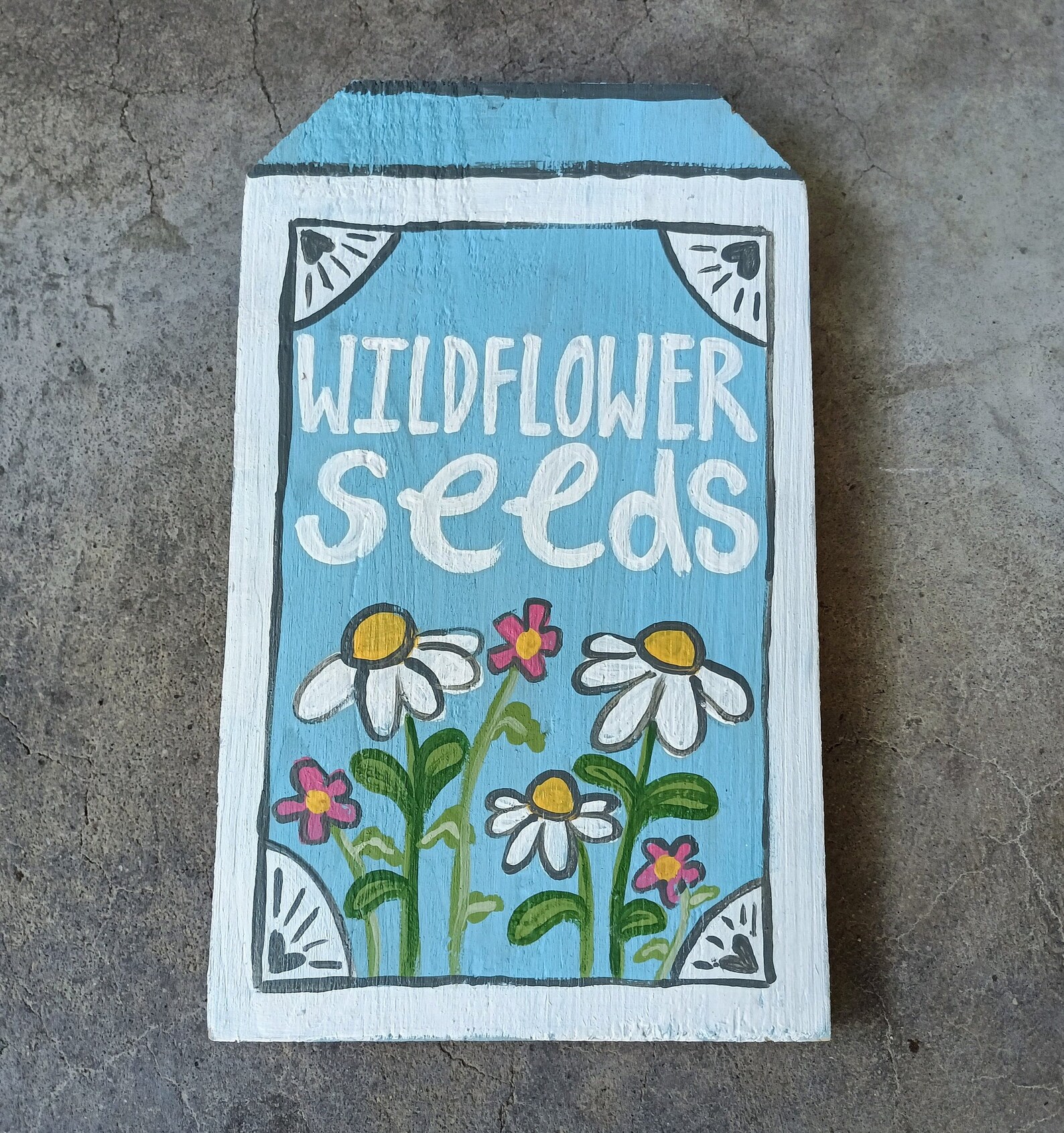 Wildflower Wood Sign Flower Seed Hand Painted Wooden Sign - Etsy UK