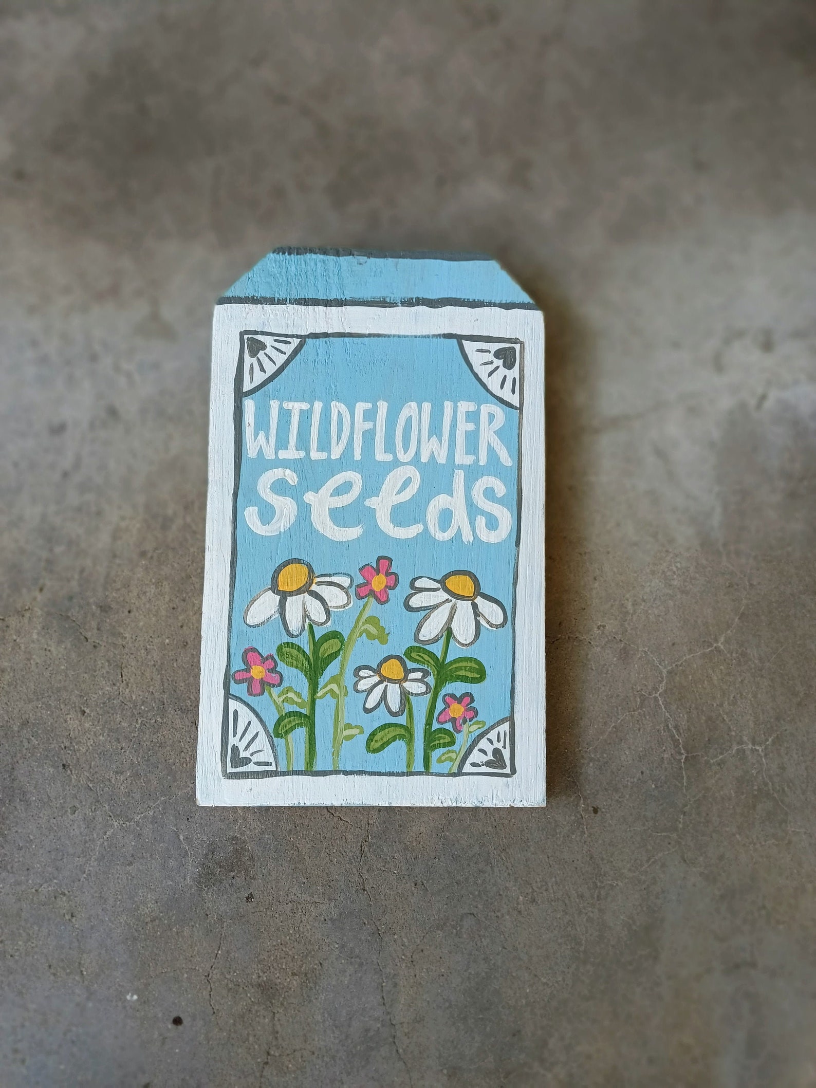 Wildflower Wood Sign Flower Seed Hand Painted Wooden Sign | Etsy