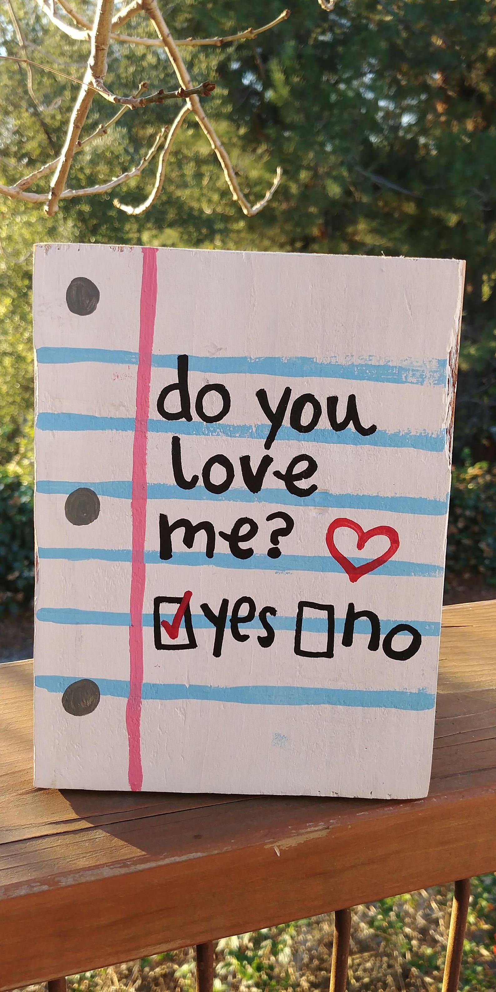 Love Note Valentine's Day Gift Check Yes or No Sign Wood - Etsy