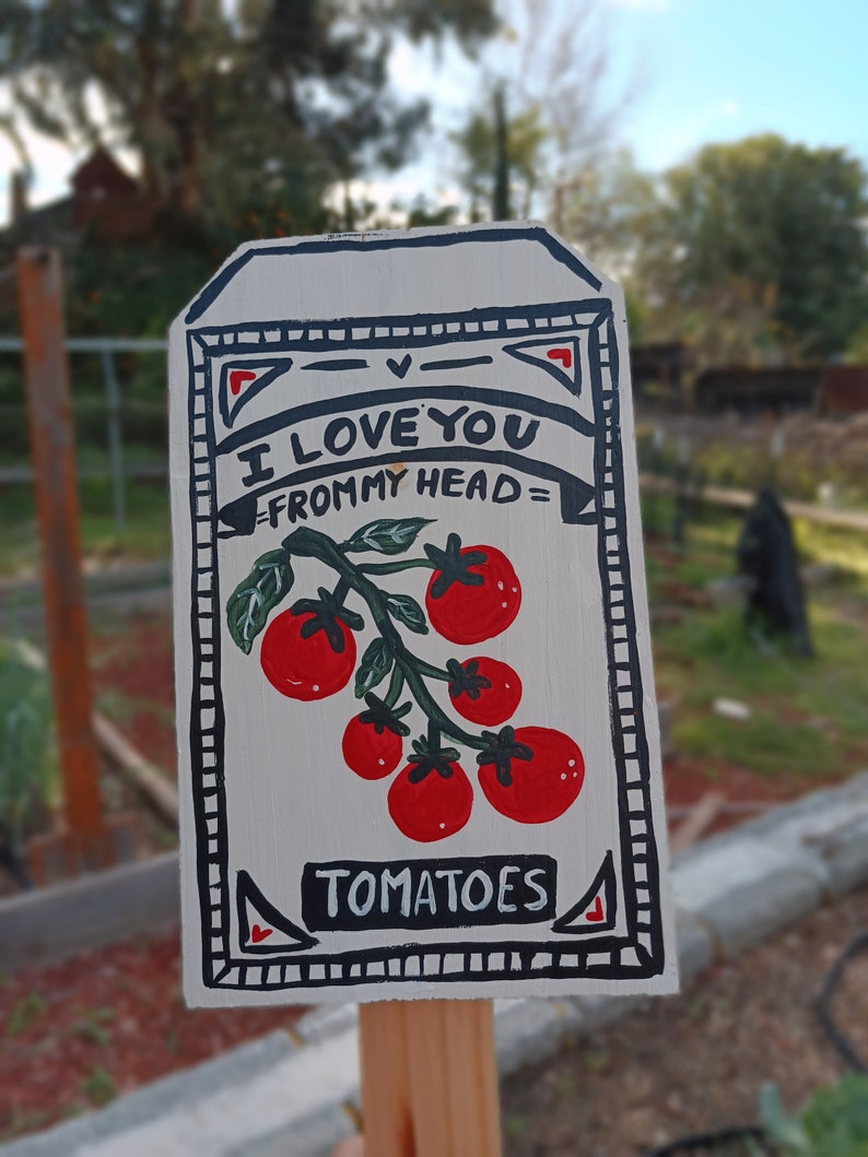 Tomato Garden Sign Vegetable Stake Seed Packet Gardener Gift Farmer ...
