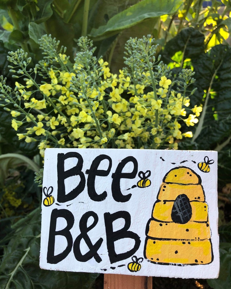 Bee B & B Garden Sign Save the Bees Wooden Sign Bee Sign | Etsy