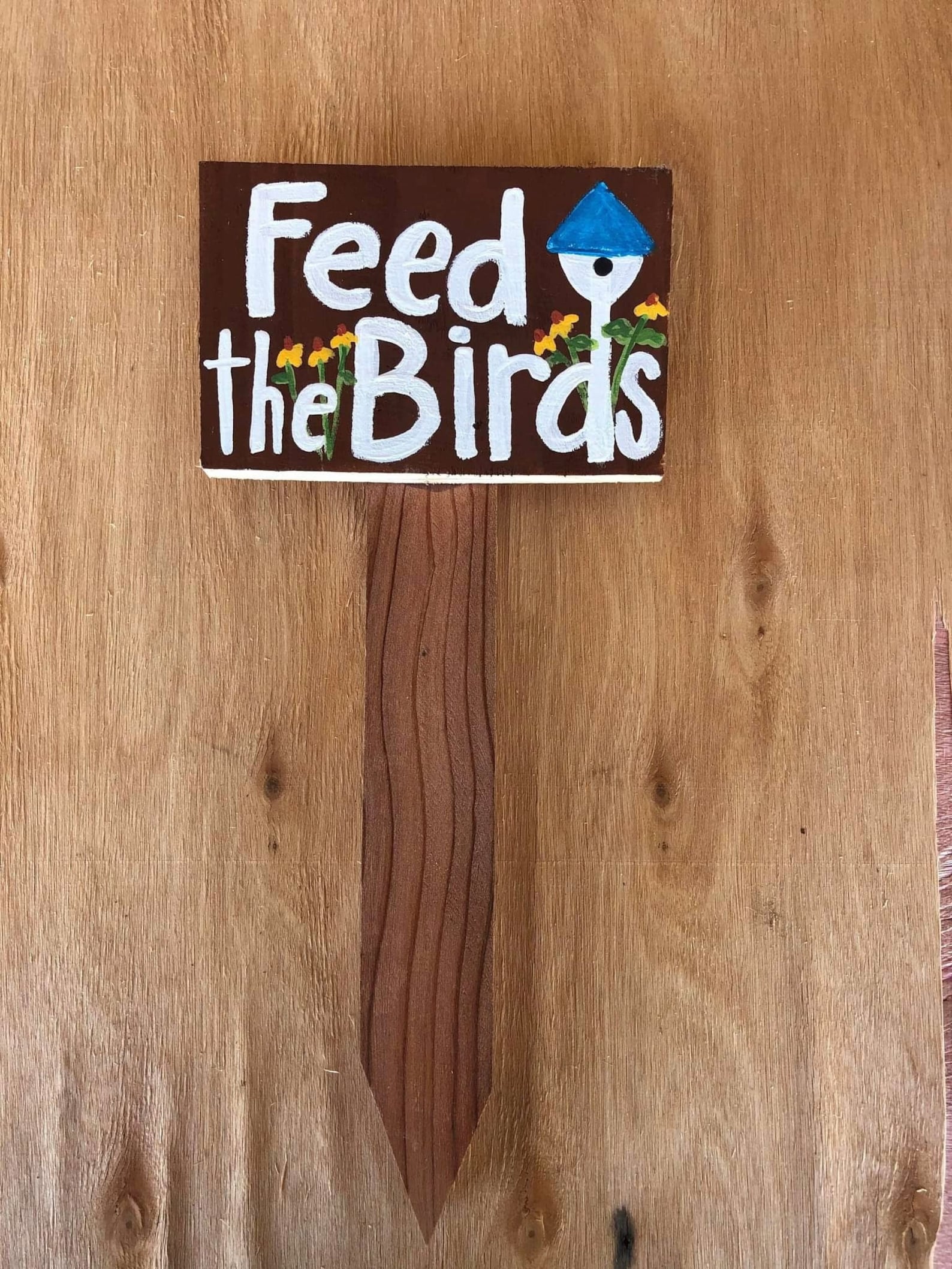 Hand Painted Feed the Birds Garden Sign, Reclaimed Wood Birdwatcher ...