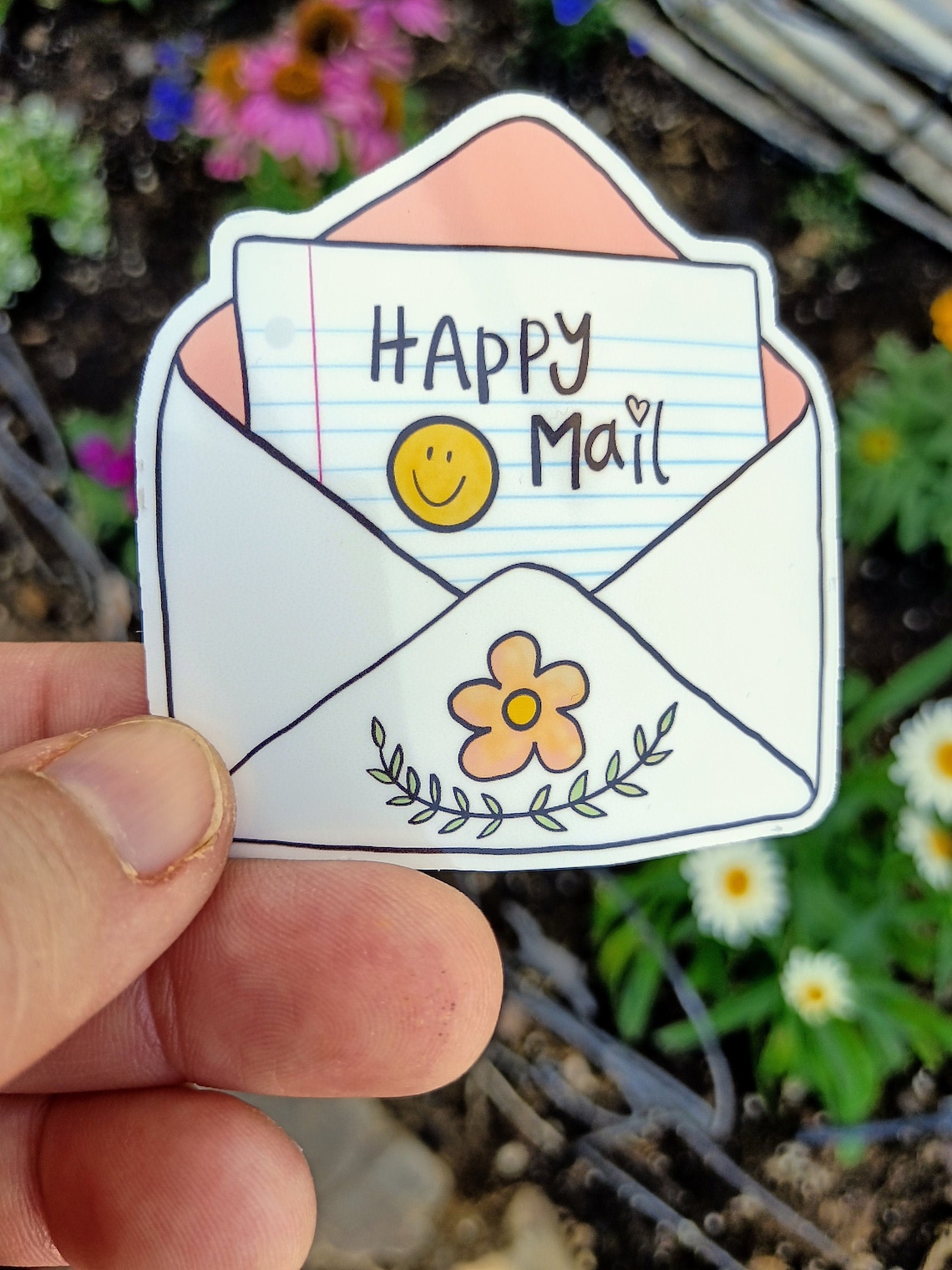 Happy Mail Sticker Die Cut Letter Sticker Laptop Hydroflask | Etsy