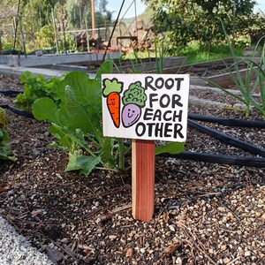 Hand Painted Garden Sign: Root for Each Other, Reclaimed Wood Decor - Etsy