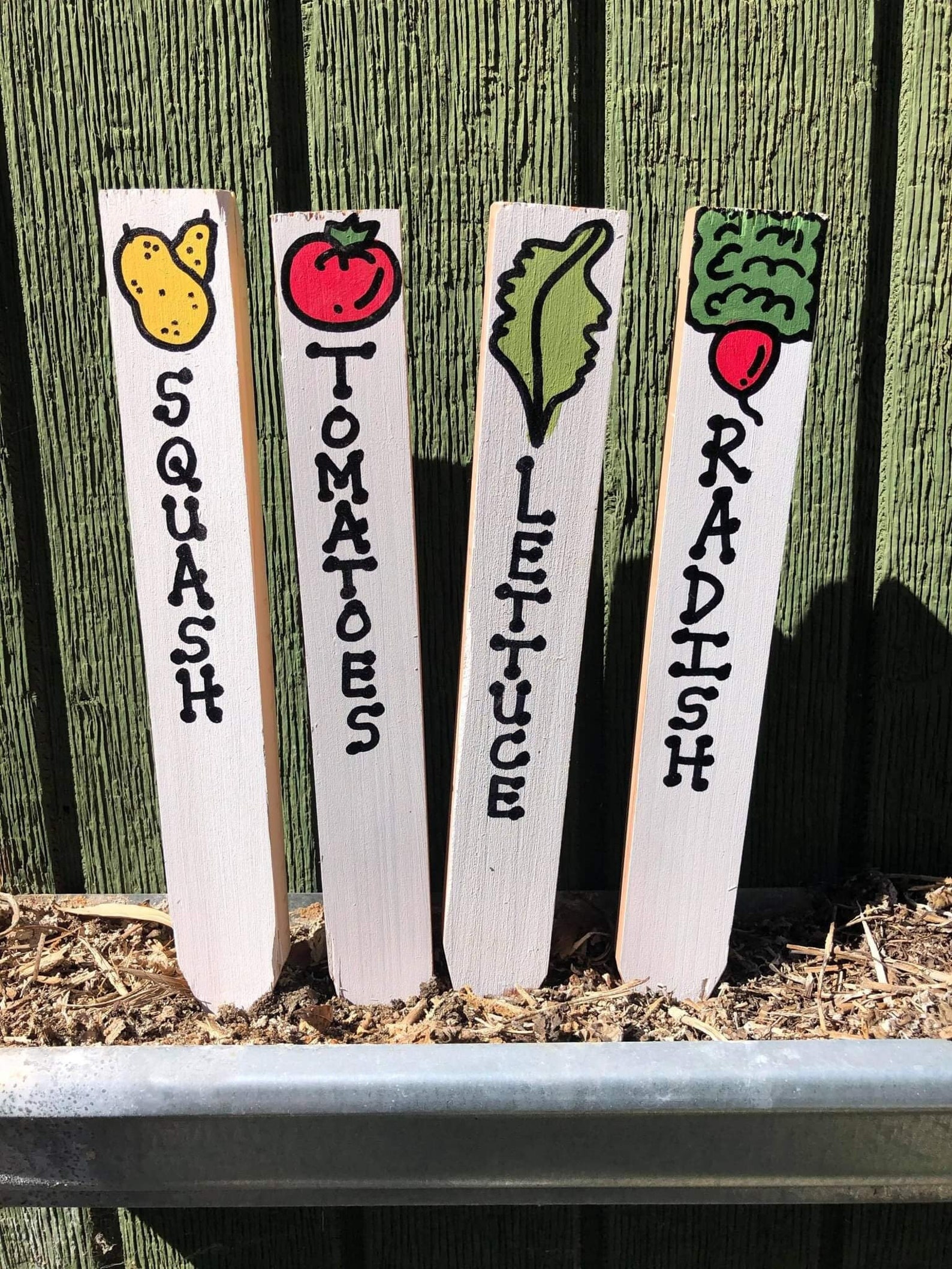 Hand Painted Wood Garden Stakes, Plant Markers, Gardener Gift - Etsy
