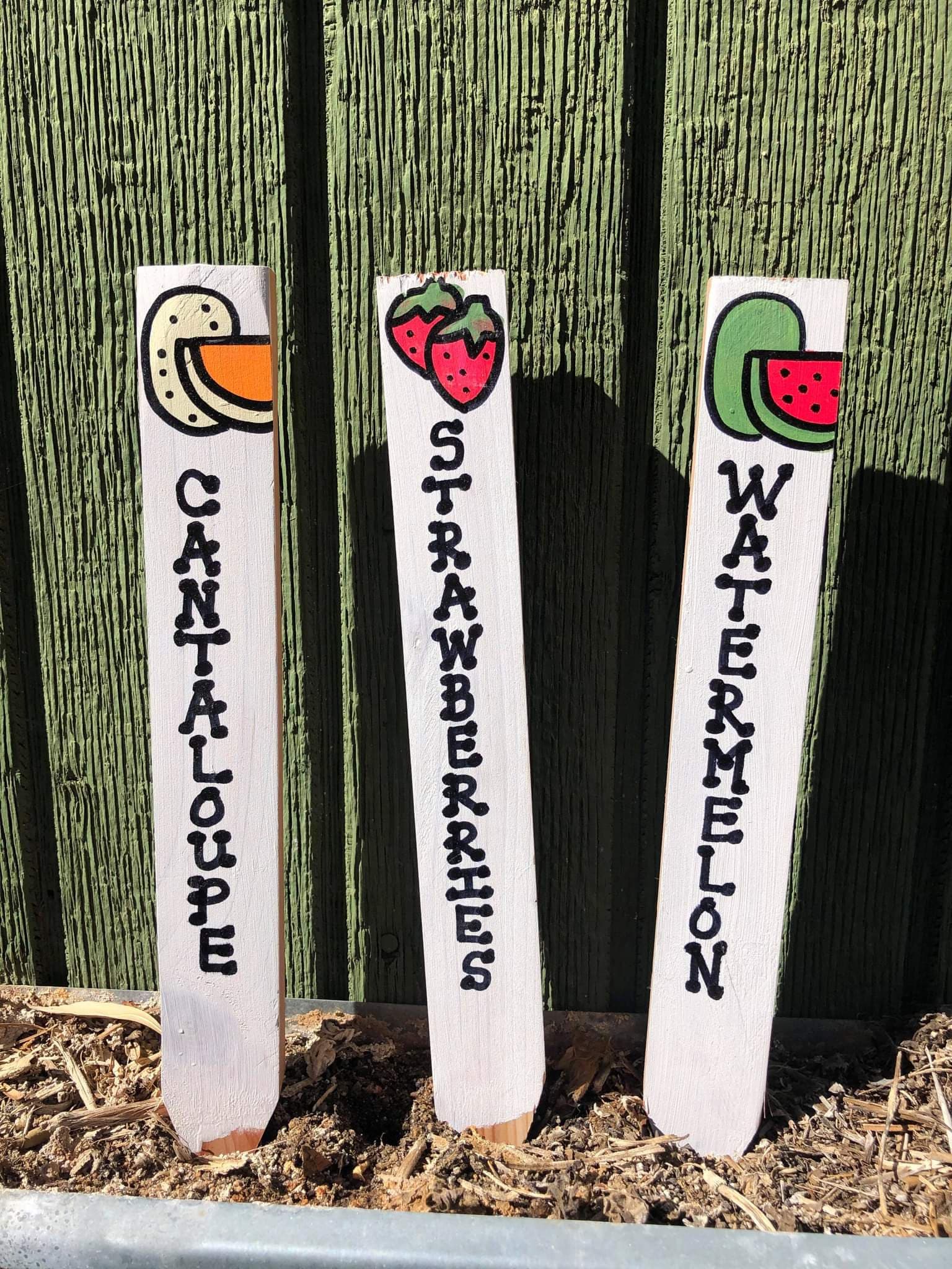 Hand Painted Wood Garden Stakes, Plant Markers, Gardener Gift - Etsy