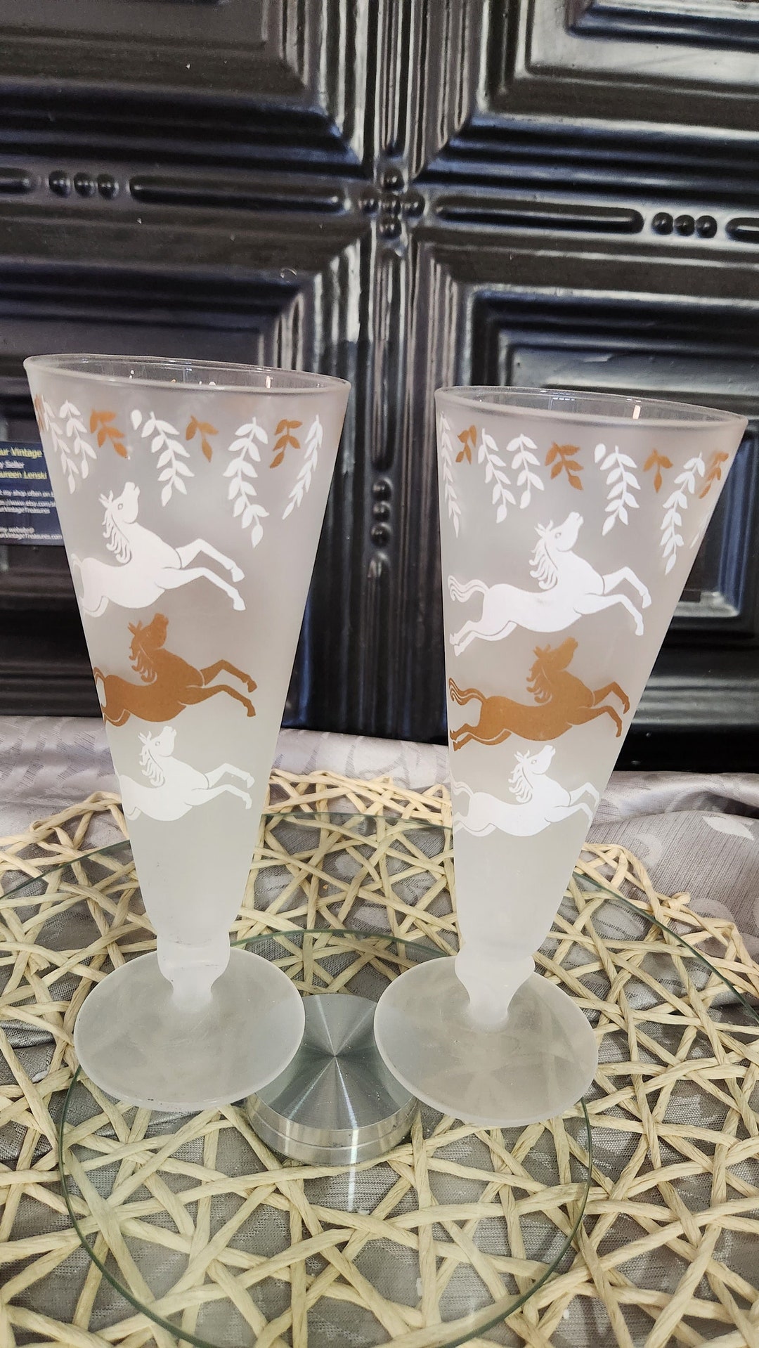 Vintage "cavalcade" Two Pilsner Glasses by Libbey Glass Company - Etsy