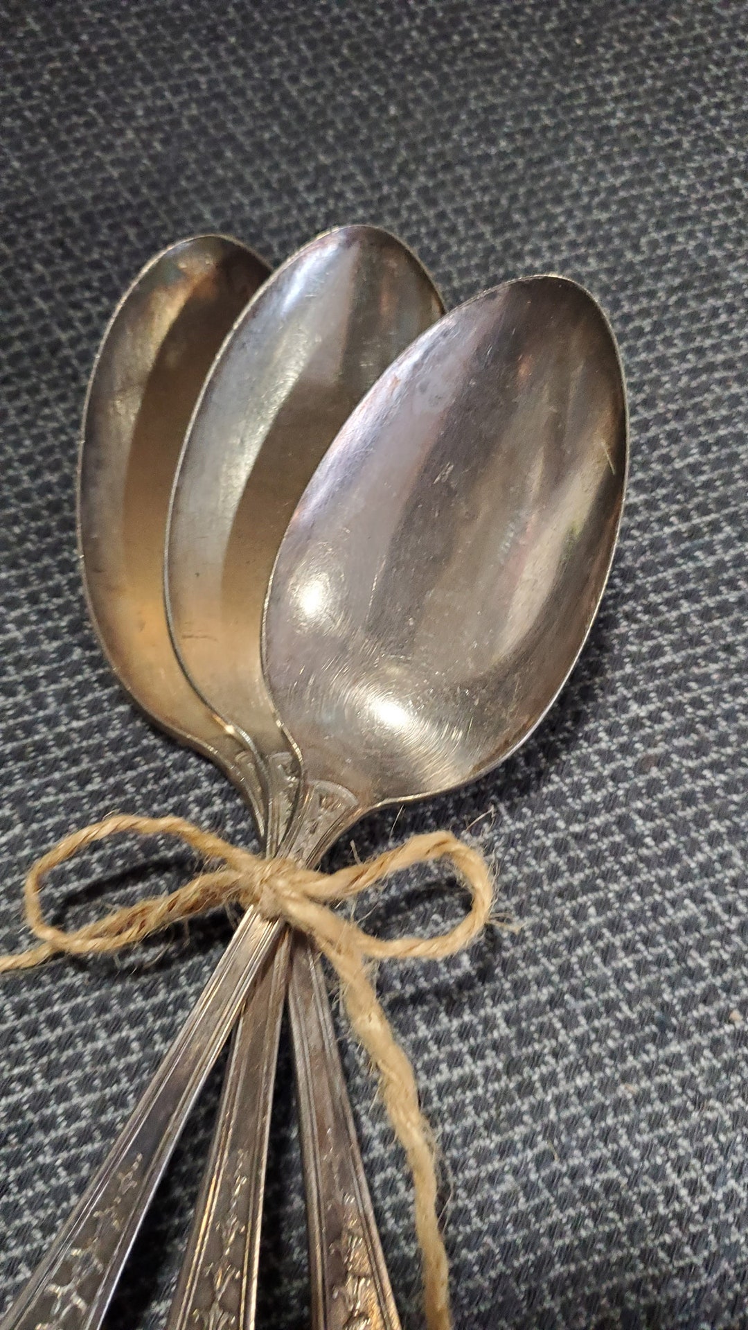 Vintage Tudor Plate Oneida Community Three 8" Tablespoons, Victor S. Co ...