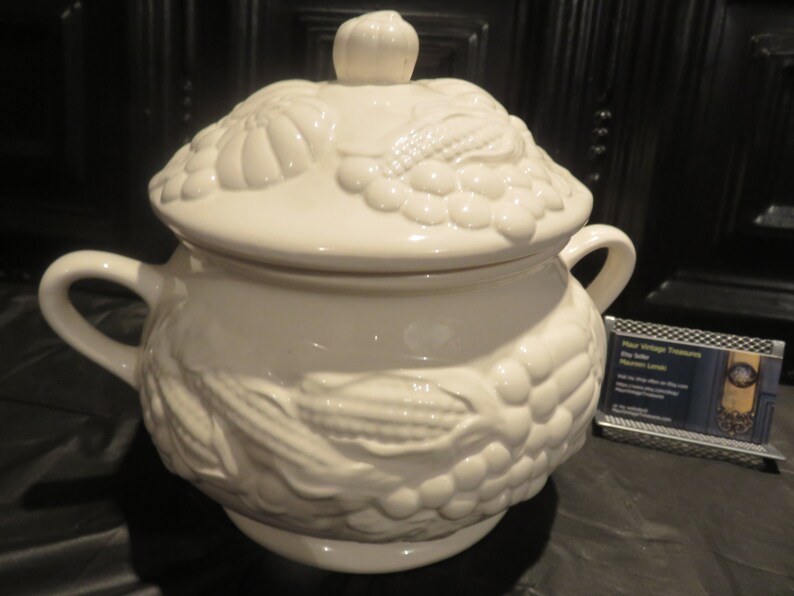 Vintage WCL Pottery White Fall Harvest Soup Tureen - Etsy Ireland
