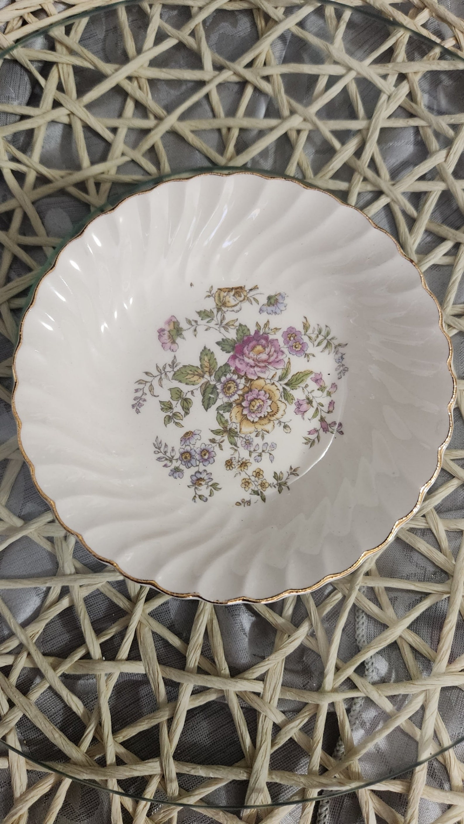 Vintage Royal China Princess Dinnerware, 22kt Gold Trim, Floral Design ...