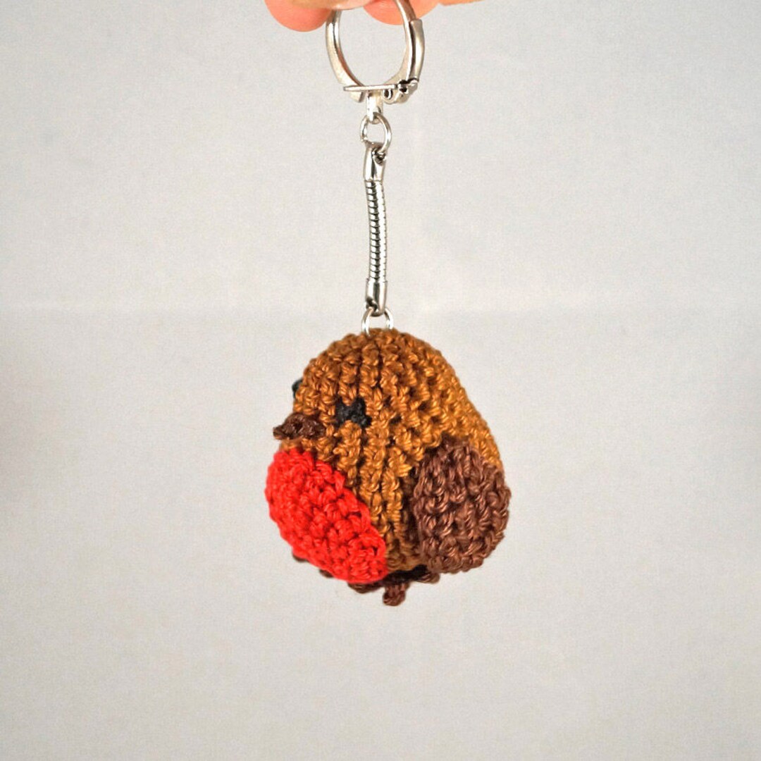 Small Crocheted Robin Keychain/bag Charm/keyring - Etsy