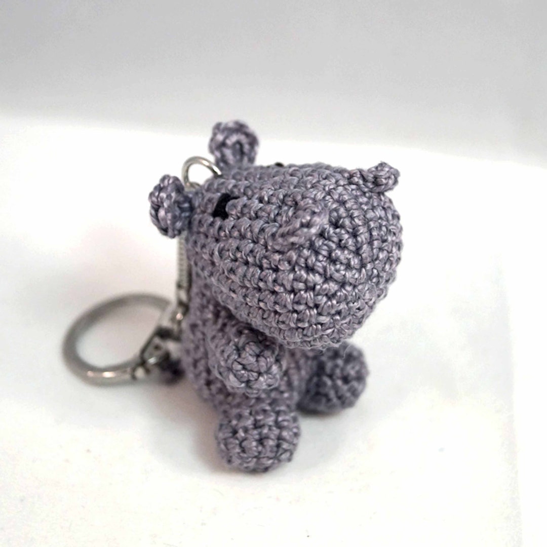 Hippo Keychain, Bag Charm, Keyring Crocheted Size Mini - Etsy
