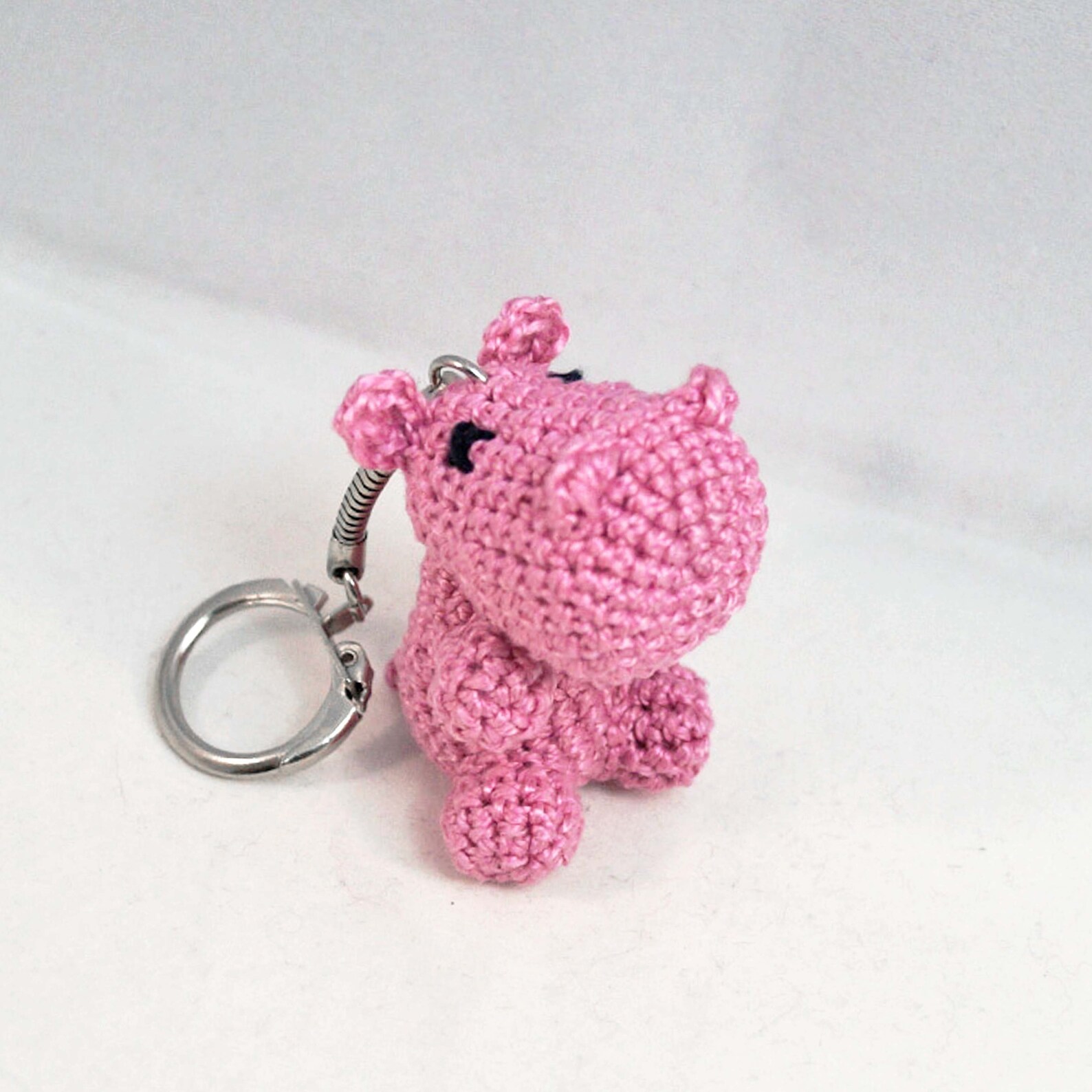 Hippo Keychain Bag Charm Keyring Crocheted Size Mini - Etsy