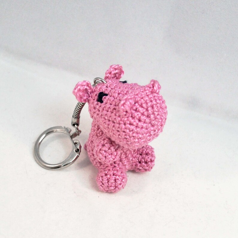Hippo Keychain Bag Charm Keyring Crocheted Size Mini - Etsy
