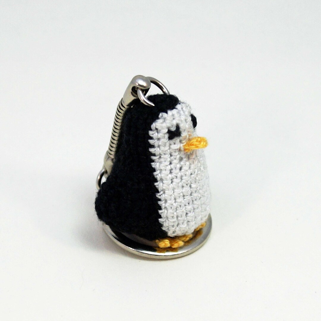 Micro Crocheted Penguin Keychain/keyring/bag Charm/zipper Charm - Etsy