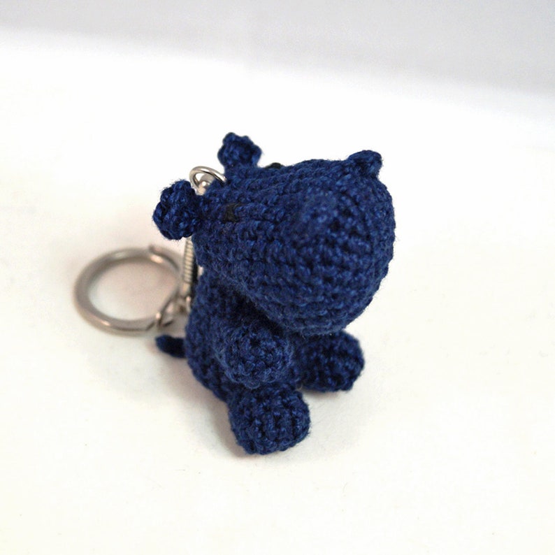 Hippo Keychain Bag Charm Keyring Crocheted Size Mini - Etsy