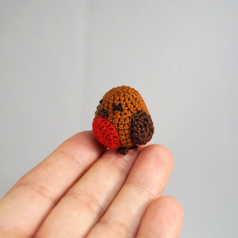 Micro Crocheted Robin | Etsy