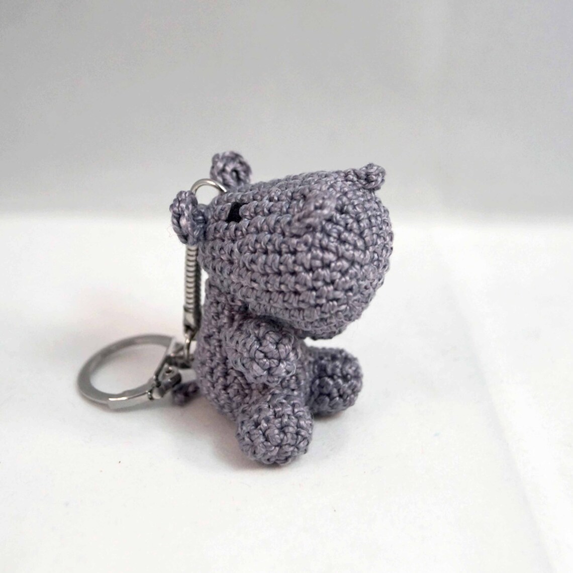 Hippo Keychain Bag Charm Keyring Crocheted Size Mini - Etsy