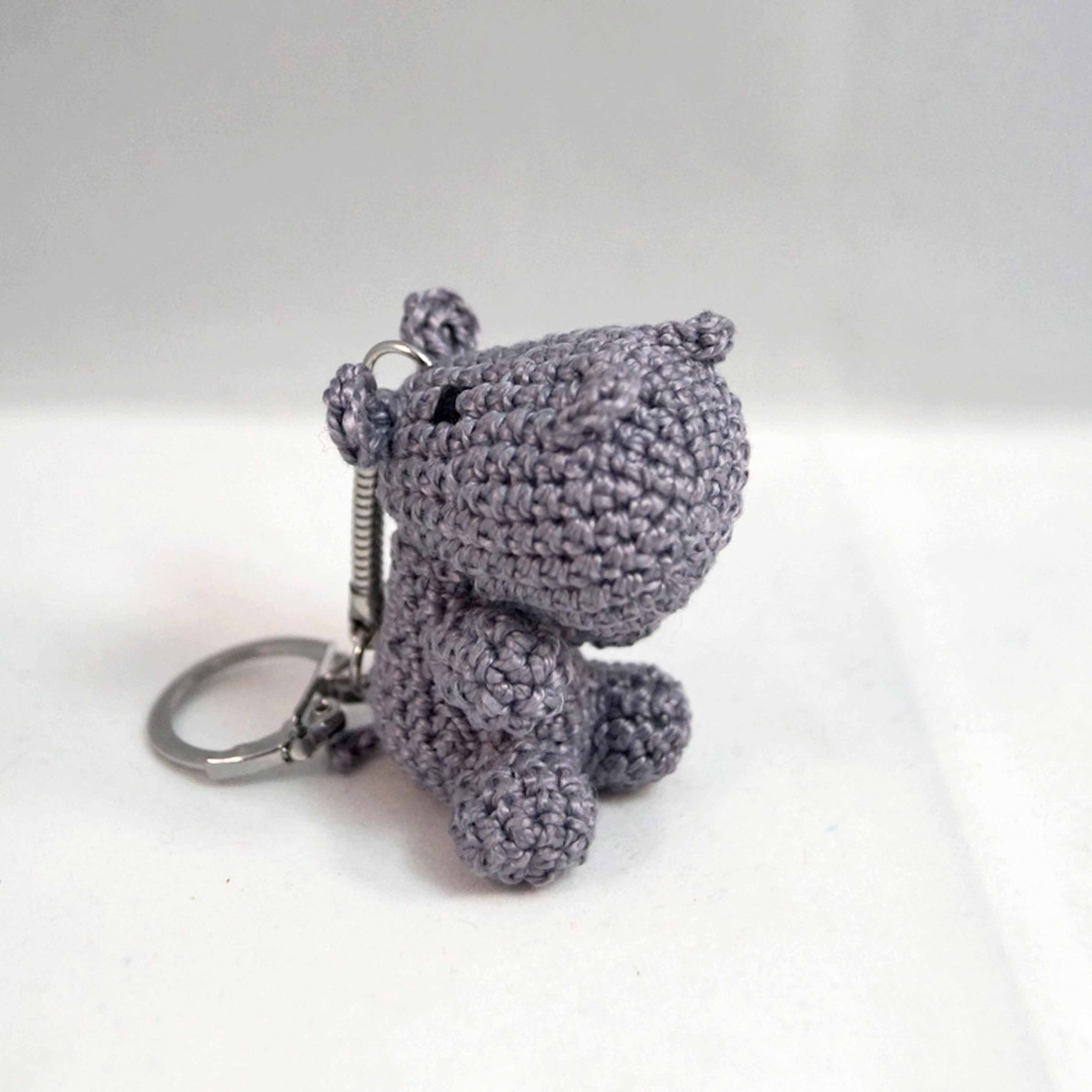 Hippo Keychain Bag Charm Keyring Crocheted Size Mini - Etsy